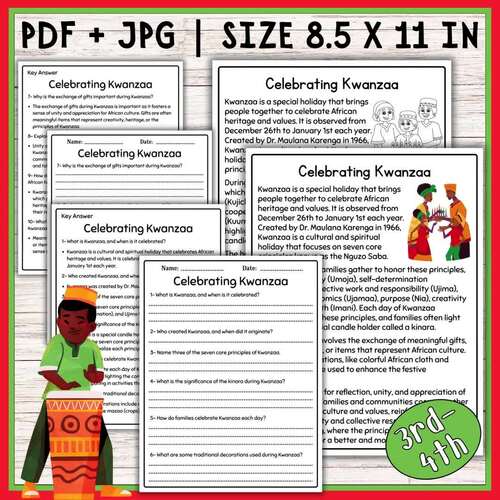 Kwanzaa Reading Comprehension Passage And Questions | Kwanzaa ...