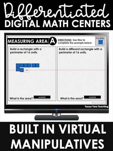 4th Grade Differentiated Digital Math Centers Measurement | TPT