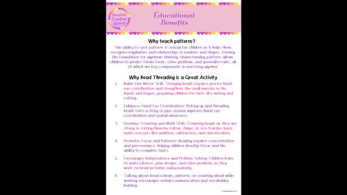 Repeating Pattern Activities | Pony Beads | Fine Motor Task Cards ...