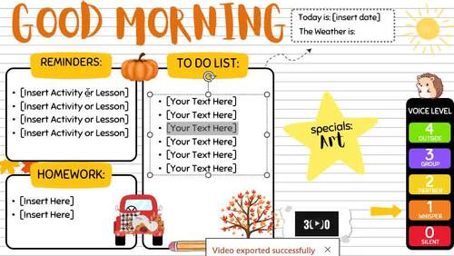 Editable PowerPoint Fall Pumpkin Theme Morning & Afternoon Slide Template