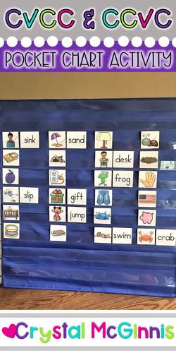 DOLLAR DEAL | CVCC and CCVC Words Pocket Chart Sorting Center | Reading