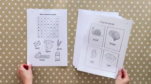 Phonics Printable Workbook Ai, Ee, Sh, 1st Grade Worksheets for Kids ...