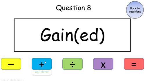 Words in math - Pick a Question PowerPoint presentation game by MathNoHow