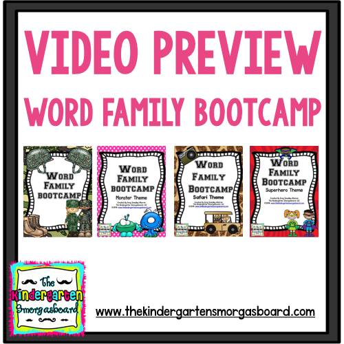 Video Preview: Word Family Bootcamp by Kindergarten Smorgasboard