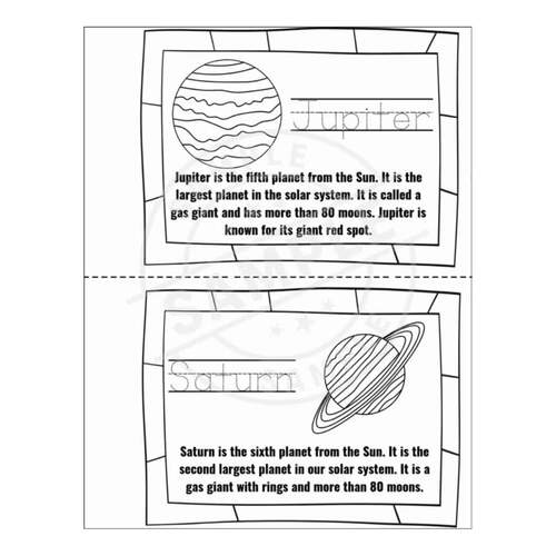 Learning Planets Staple Book Printable | Teach Solar System & Planet Facts