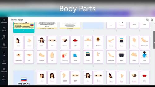 BODY PART Russian flashcards body parts by Language Forum | TPT