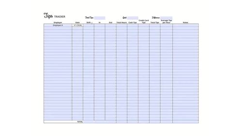 Tips Tracker Printable PDF by Mom Money Map | TPT
