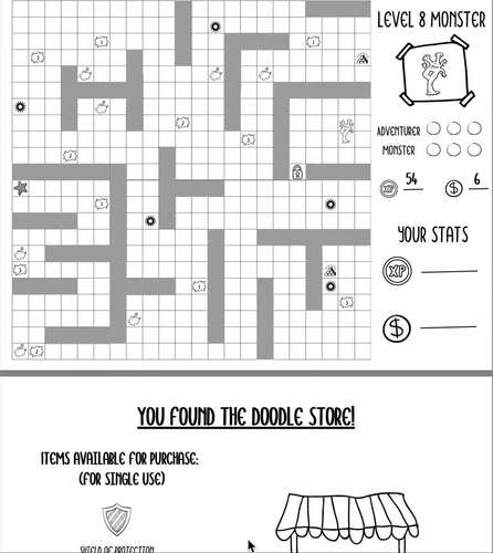 Doodle Dungeons Boredom Buster Math Game by The Nerdy Therapist | TPT