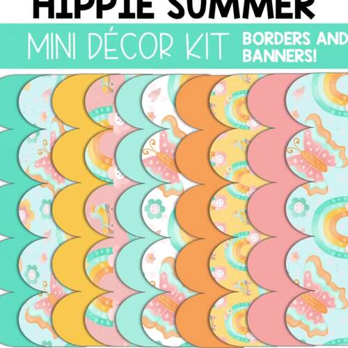 Hippie Summer Mini Decor Kit / Retro Groovy Bulletin Board Decor for ...