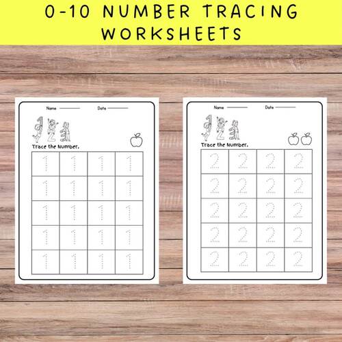 0-10 Number tracing worksheets, traceable numbers, preschool worksheets