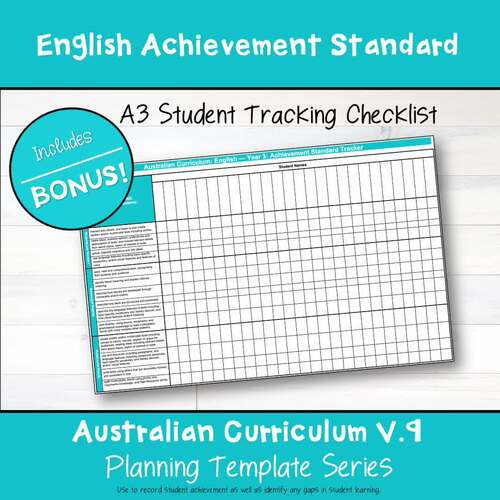 V9 Australian Curriculum ENGLISH ACHIEVEMENT STANDARD CHECKLISTS - YEAR 3