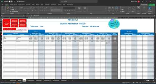 Student Attendance Tracker - 12 Classrooms or Fewer by Admin 4 You