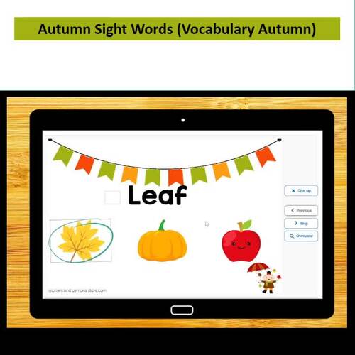 Fall Vocabulary Words BOOM CARDS™ Fall Digital Activity by Limes and Lemons