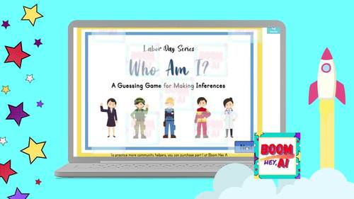 Labor Day Community Helpers BOOM CARDS Speech Therapy inferencing PART2 ...