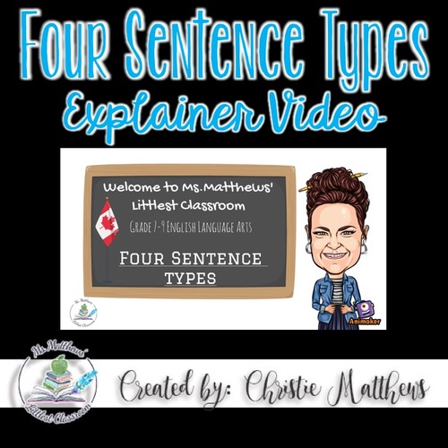 Four Sentence Types - Explainer Video by Ms Matthews Littlest Classroom