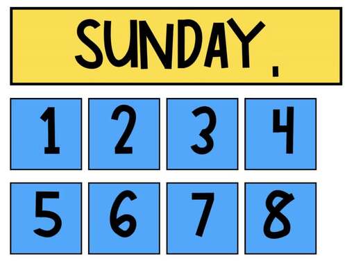 Sunshine Classroom Flip Calendar with Two Fonts and Editable Version