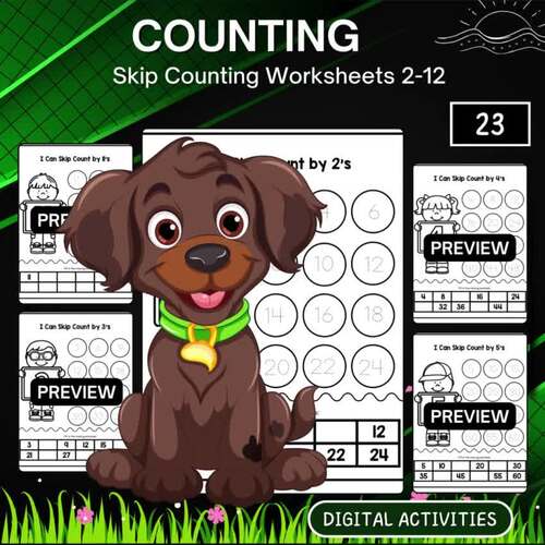 Skip Counting Worksheets 2-12 by GLD Worksheet Kids | TPT