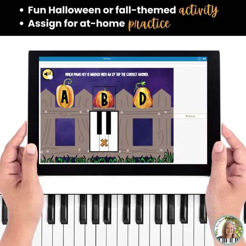 White Piano Key Names Digital Pumpkin-Themed BOOM™ Cards for Piano ...