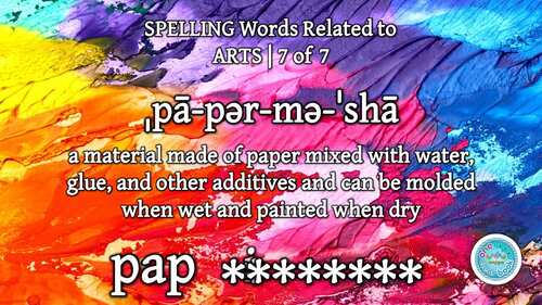 SPELLING Words Related to ARTS by One Aqua Clear Book | TPT