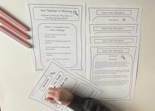 Literacy Mini Lessons - Miss Nelson is Missing - Perfect for Sub Plans