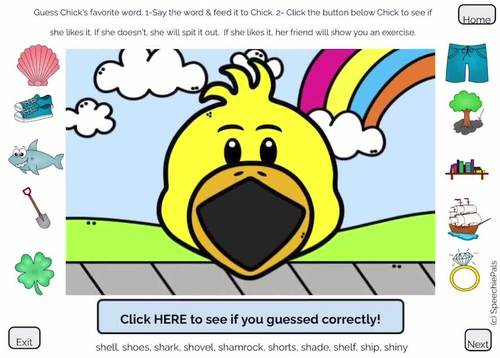 Articulation BOOM CARDS Sh, Ch &Th | Feed, Say & Move w/Chick by ...