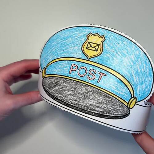 Postal Worker Mail Carrier Postman Hat Paper Crown Printable Coloring ...