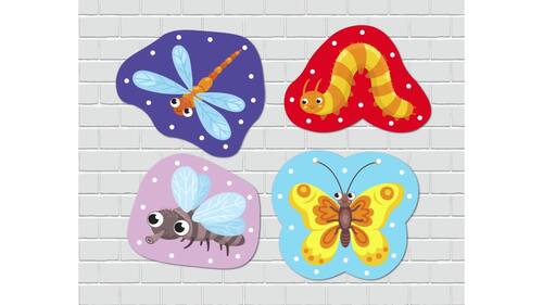 Bugs Lacing Cards, Fine Motor Skills, Toddler Lacing Practice, Tying Toy