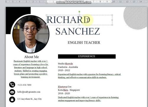 Editable Resume Template for Microsoft Word 2024 by Miss Turtle