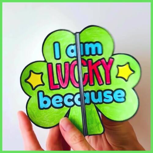 I am lucky because shamrock activity foldout St Patrick's Day writing craft