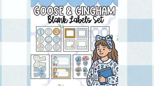 Goose & Gingham Classroom Labels Bundle | Grandmillennial Coquette Decor