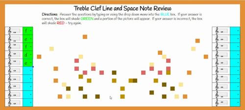 Fall Friends Treble Clef Pixel Art Review Bundle for Google Sheets