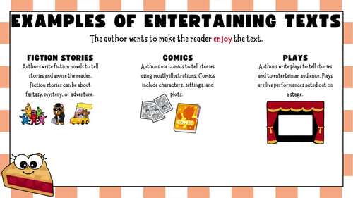 Author’s Purpose Canva Slides | Teach PIE (Persuade, Inform, Entertain)