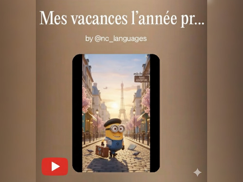 FRENCH SONG Grade 6 Unit 13: Mes prochaines vacances (Futur Proche)