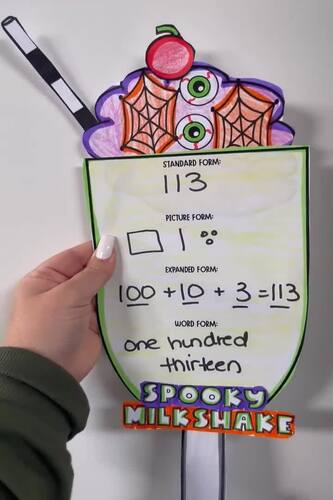 Halloween Math Place Value Craft by The Teaching Diva Corner | TPT