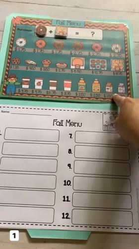 Fall Menu Math by Homeschooling Autism | TPT