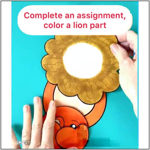 Math Craft Build a Lion Spring Worksheets First Grade Sub Plans Centers