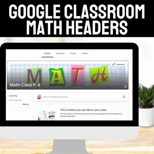 Math Google Classroom Banners Animated and Still by The Mix and Match Class