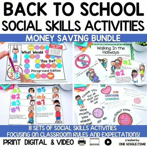 Back To School Activities Bundle | Routines and Procedures | Social Skills