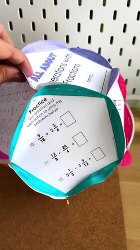 5th Grade Math Review Craft Operations with Fractions a Dodecahedron ...