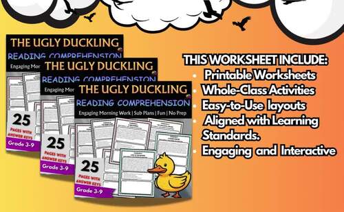 The Ugly Duckling Read Aloud Comprehension Passages 3rd,4th,5th,6th,7th ...