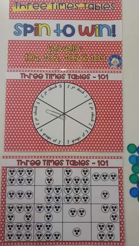 Two, Three, Five and Ten Times Tables Spinner Games BUNDLE! by Miss Carlee