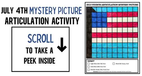 Fourth of July Articulation Mystery Picture: F, V, K, G by Jennie's ...
