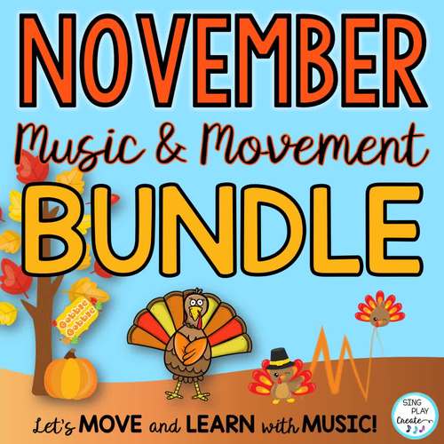 November Movement Activities: Freeze Dance, Scarves, Music Tracks