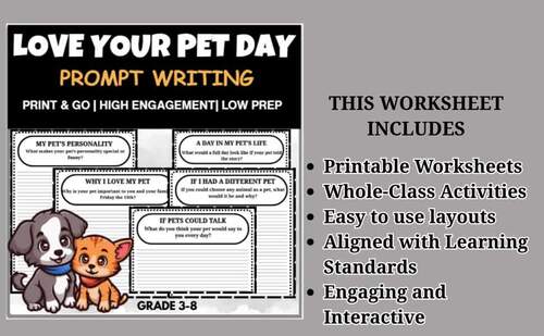 20 Fun & Creative National Love Your Pet Day | Writing Activities ...