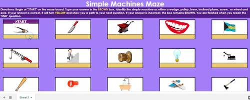 Simple Machines Digital Maze Activity by Abaco Education Zone | TPT