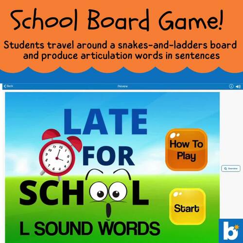 L Articulation School Board Game Boom Cards for Speech Therapy | TPT