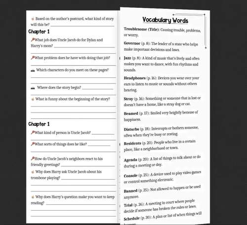Uncle Jacob’s Troublesome Trombone- Rigby Readers Reading Response Trifold