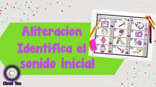 Aliteracion - Identifica el sonido inicial PreK - Conciencia fonologica