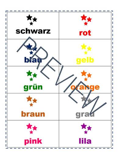 German Vocabulary Posters - Numbers to 20, Colors, Months, Weekdays ...