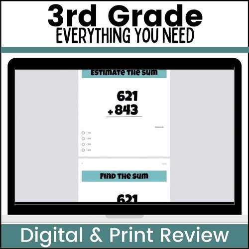 3rd Grade Math Review | Print and Digital | Year Bundle | TpT